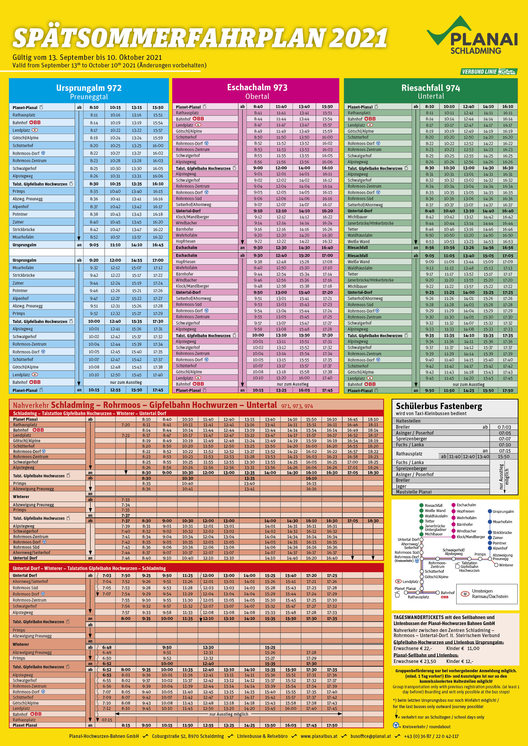 Fahrpläne und Auskunft - Planai Busse im Regionalverkehr in der Region ...